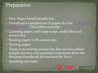 C1 business higher preparation | PPT