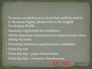C1 business higher preparation | PPT