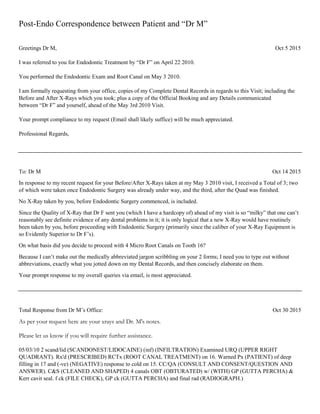 Dental Malpractice Case vs Dr M | PDF | Dental Health | Diseases and ...