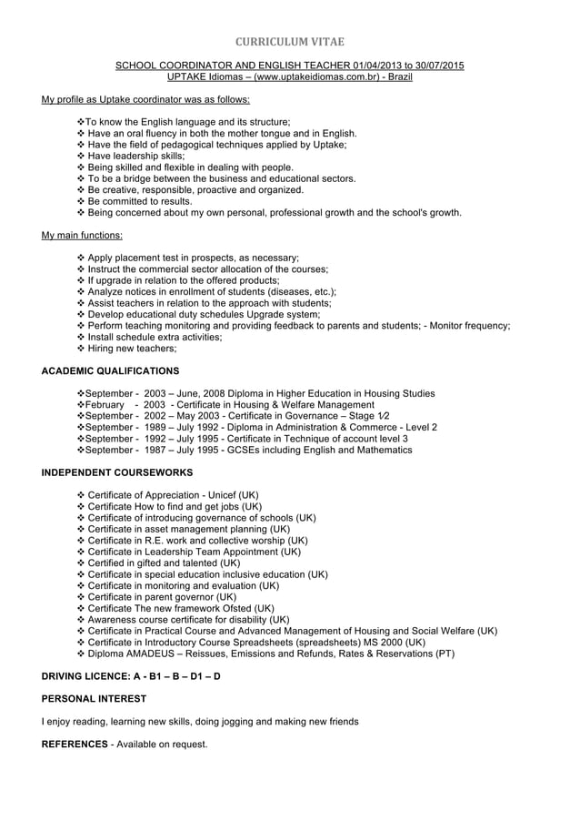 OG-CV-AUG-2015 | PDF | Professional School | Postgraduate Education