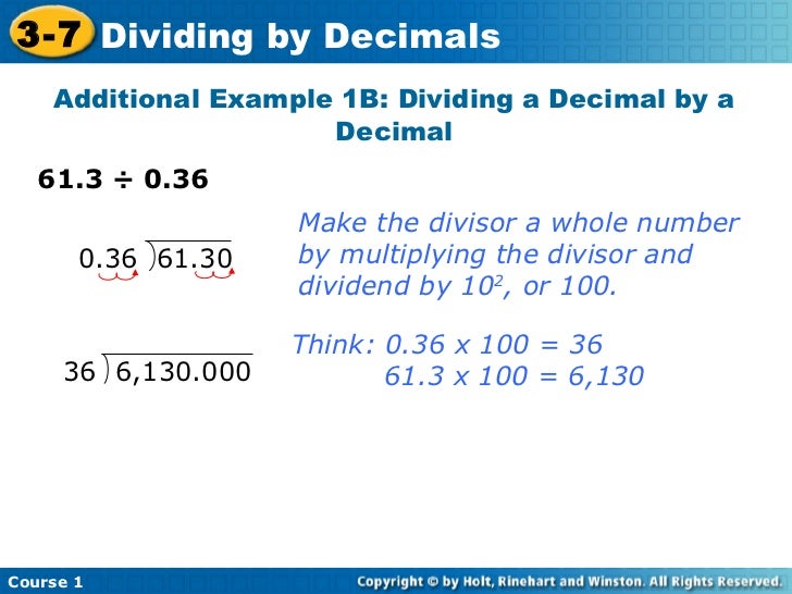 Dividing Decimals By Decimals dividing-decimals-by-decimals