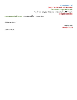 resume asma lab tech feb 2016 (5) | DOCX