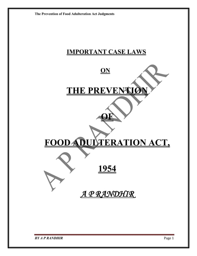 LATEST JUDGEMENT OF FOOD CASES | PDF | Law