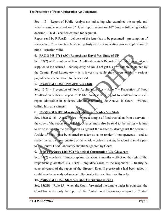 LATEST JUDGEMENT OF FOOD CASES | PDF | Law
