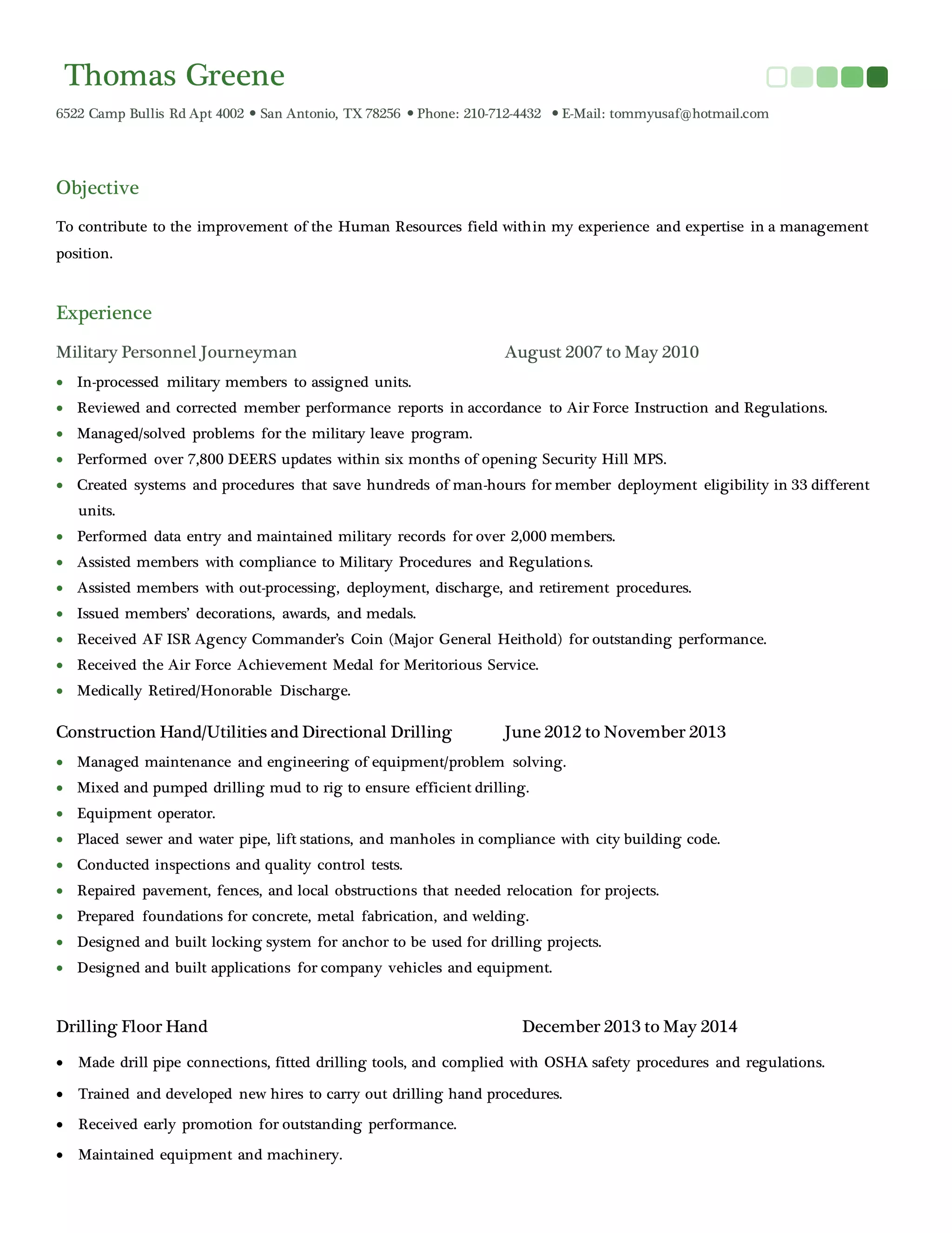 Thomas Greene Resume 2016 | DOCX