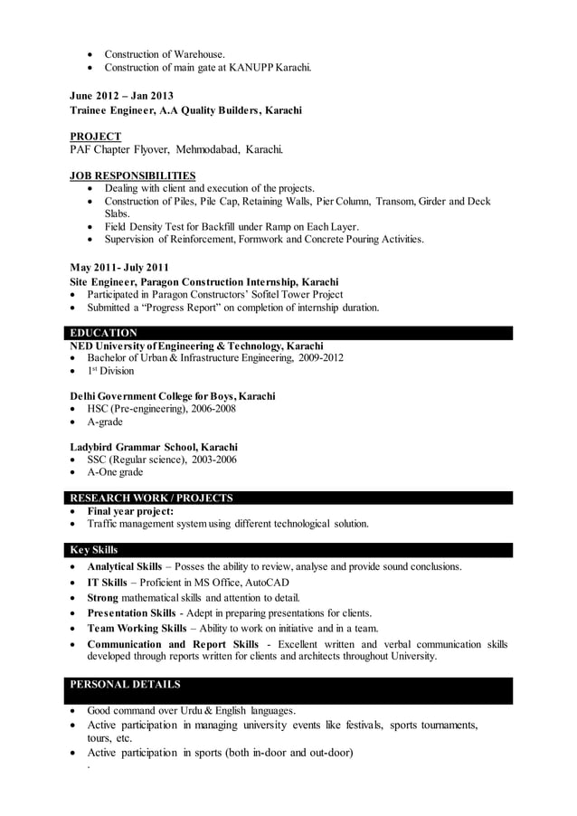 Owais Khan - NED cv | DOCX