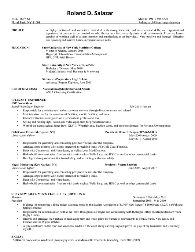 Roland Salazar Resume | PDF