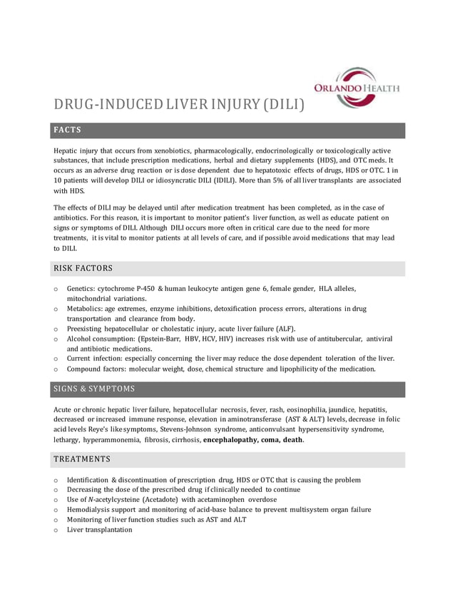 Drug Induced Liver Injury Quick Guide | DOCX