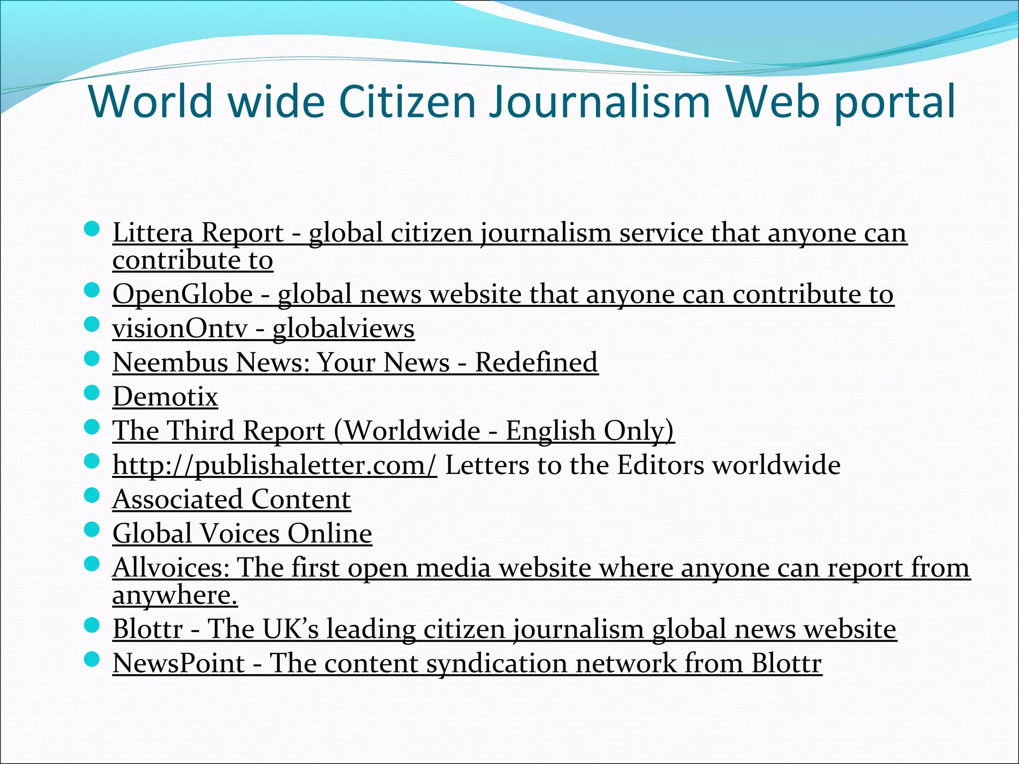 Citizen journalism-Maapsi | PPT