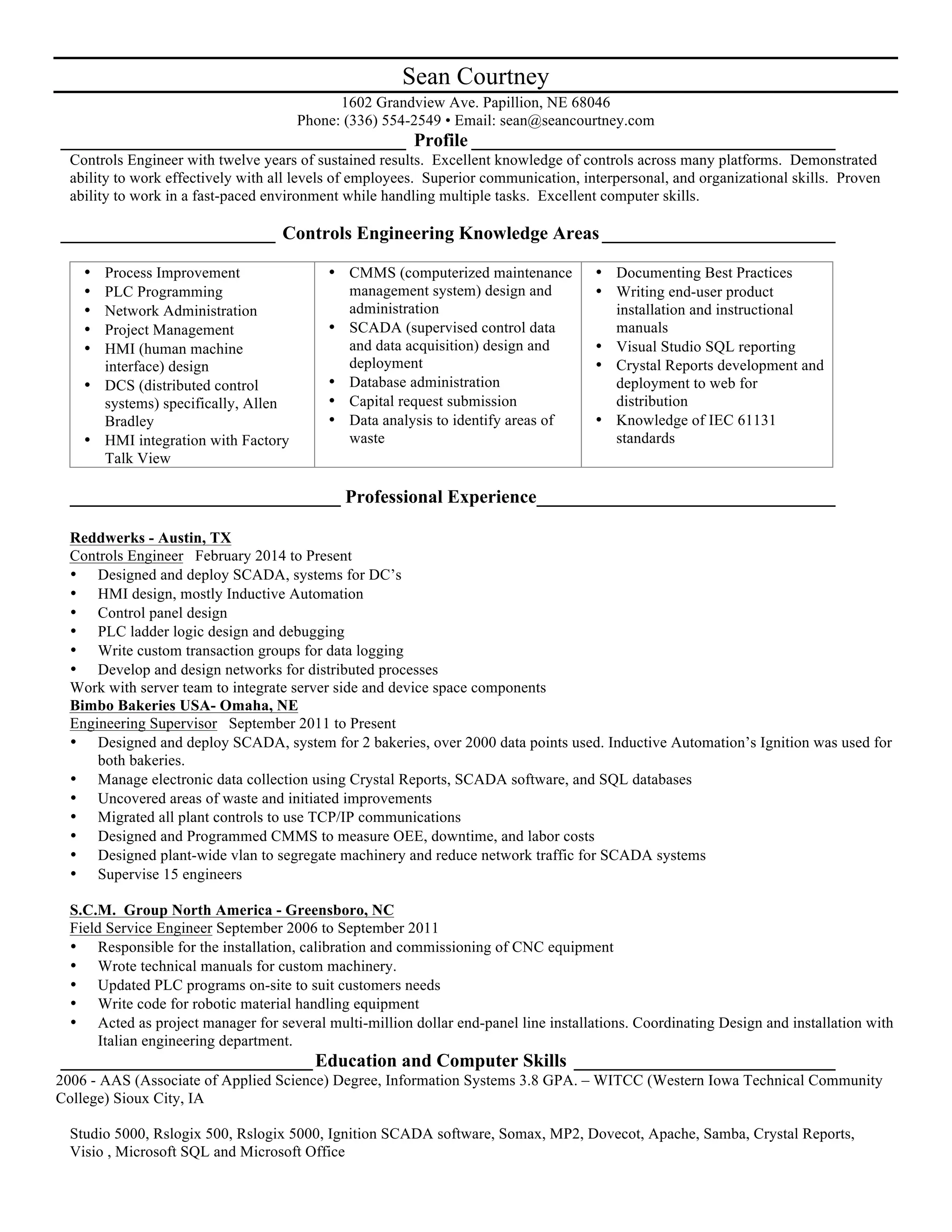 sean_courtney_resume | PDF | Mechanical and Industrial Engineering ...