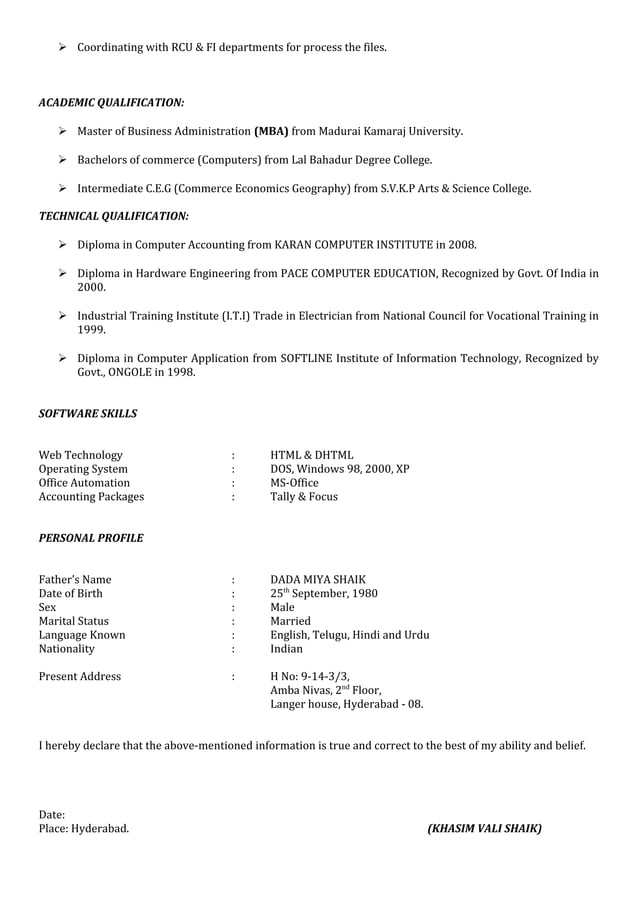 Khasim Vali Shaik-Resume | PDF