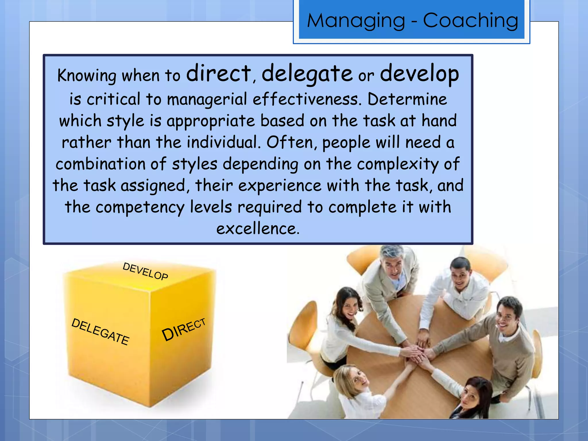 know when to manage and when to coach | PPTX