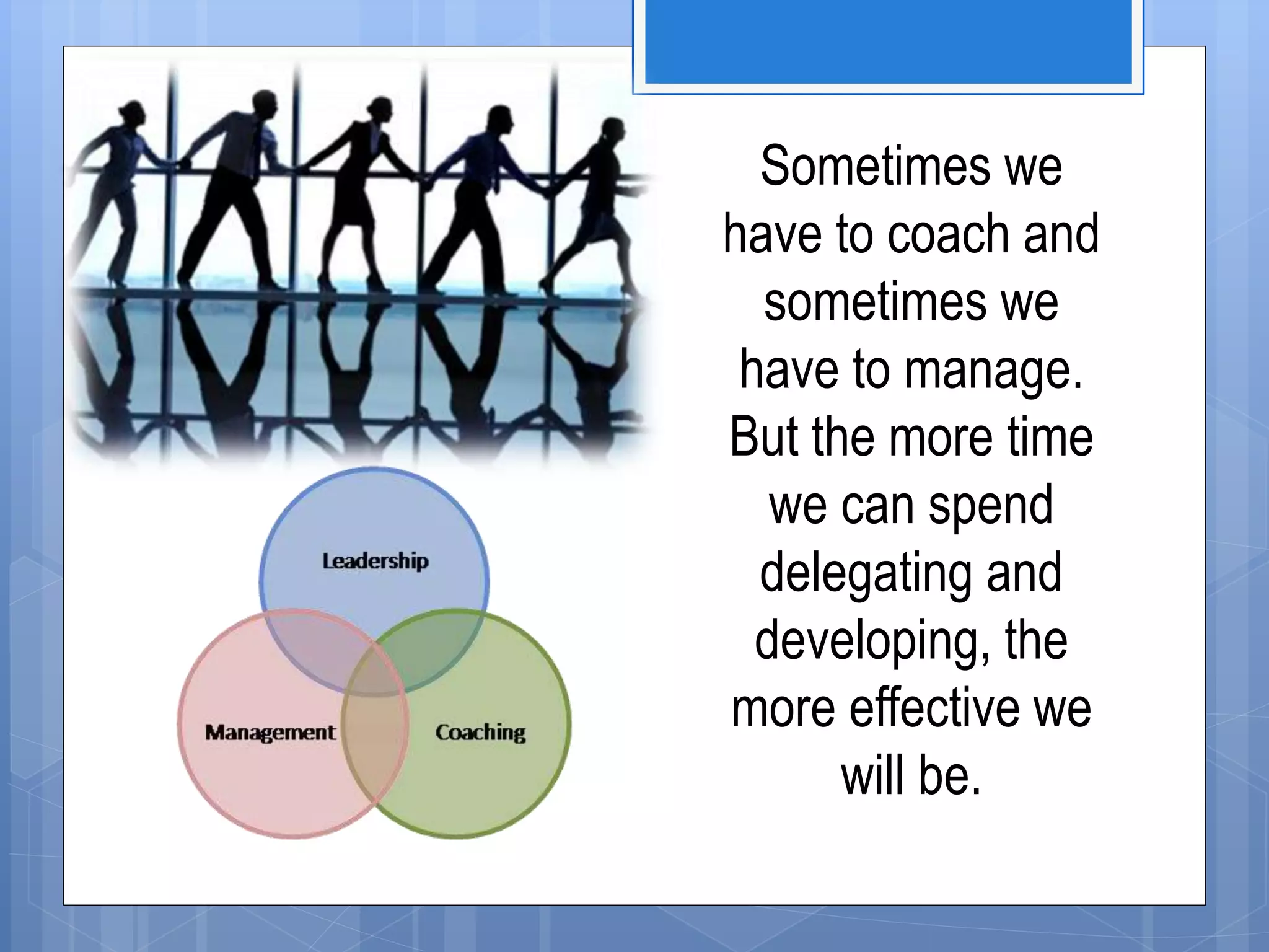 know when to manage and when to coach | PPTX