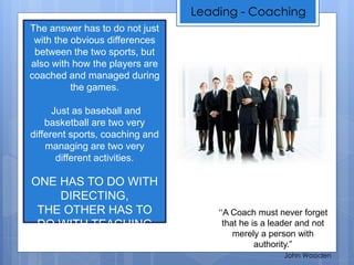 know when to manage and when to coach | PPT