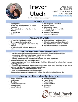 Trevor Utech Profile | PDF
