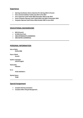 Mohsin Resume | PDF