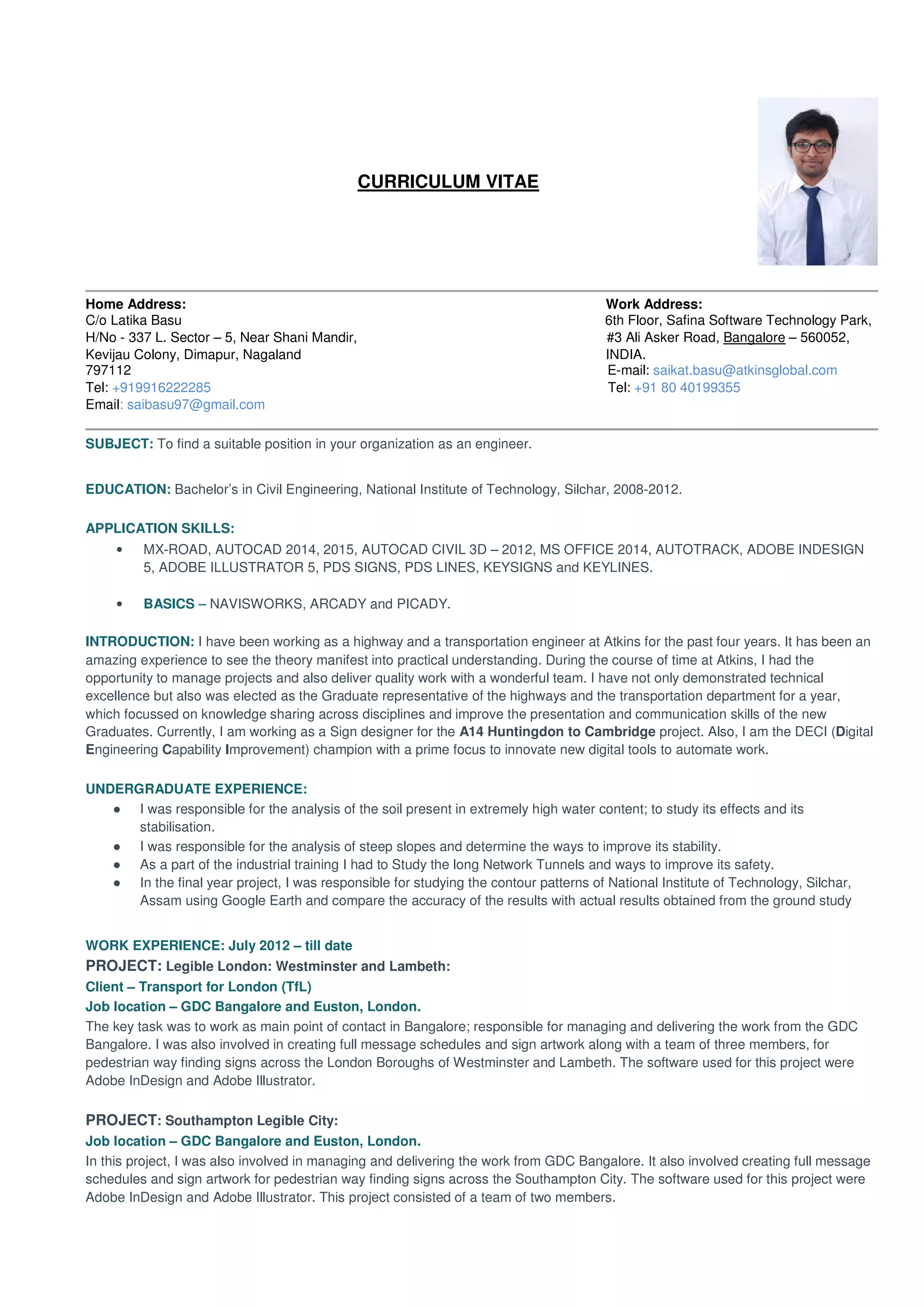 Saikat Basu-CV | PDF | Desktop Publishing | Computer Software and Applications