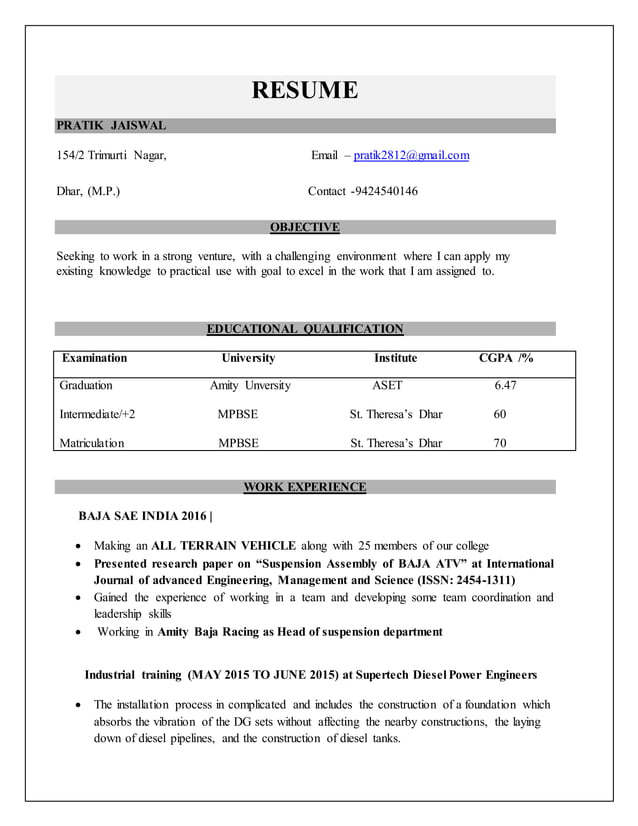 Pratik resume | PDF