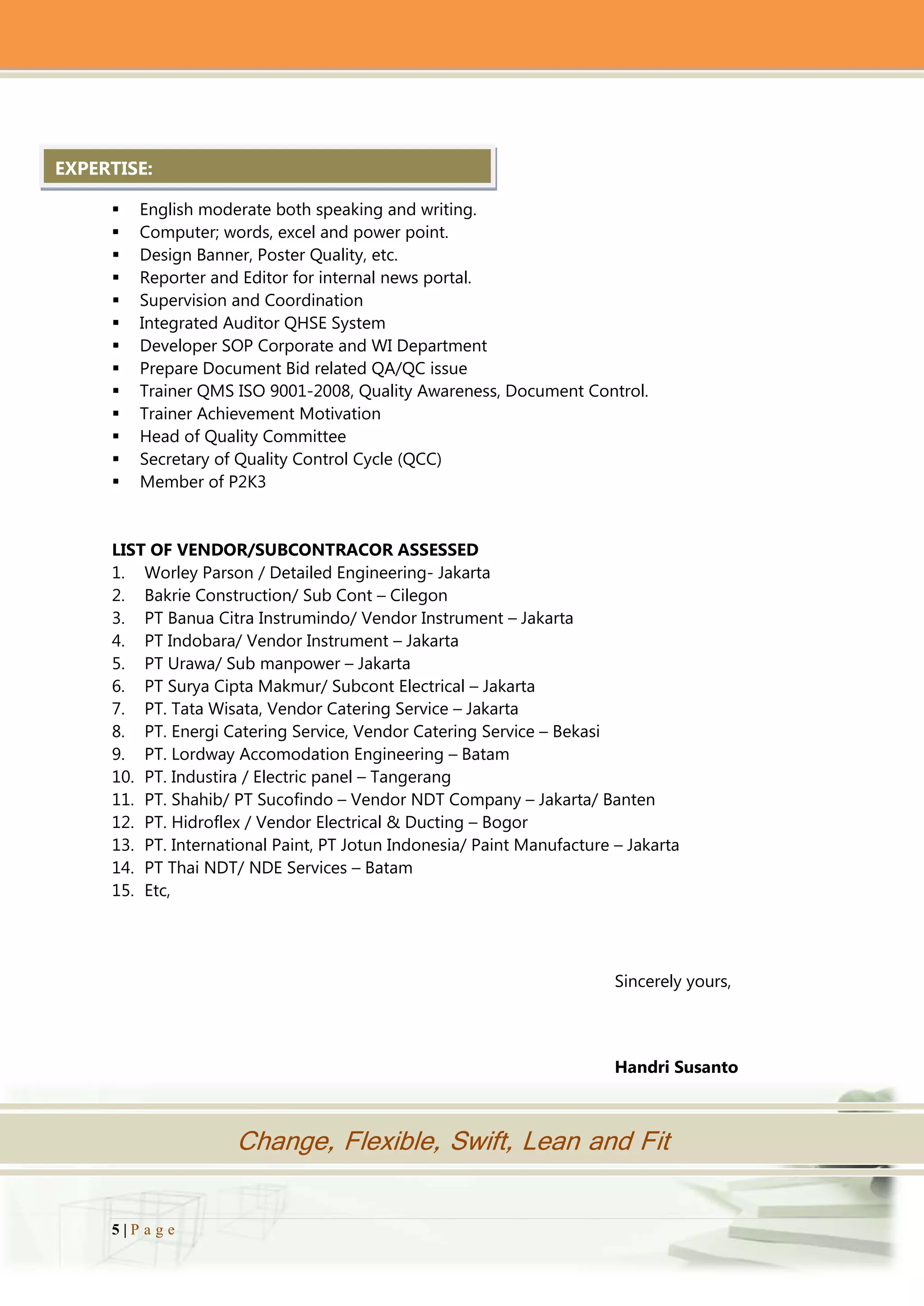 CV Handri Susanto - 2016.. Rev. 3 | PDF