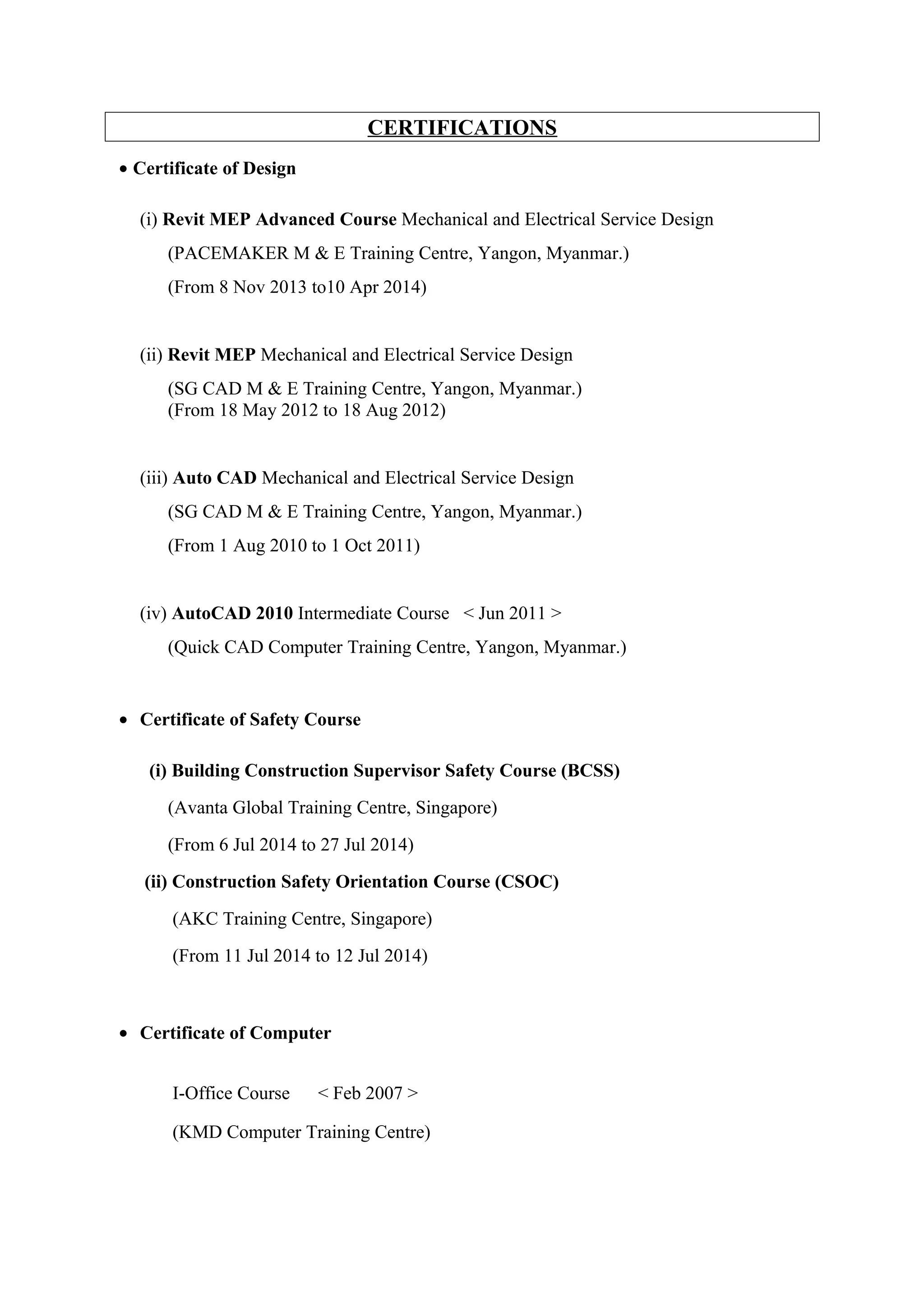 Kyaw Zin Aung Resume | PDF