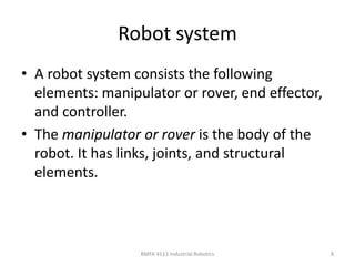 Introduction to Robotics Fundamental Components | PDF
