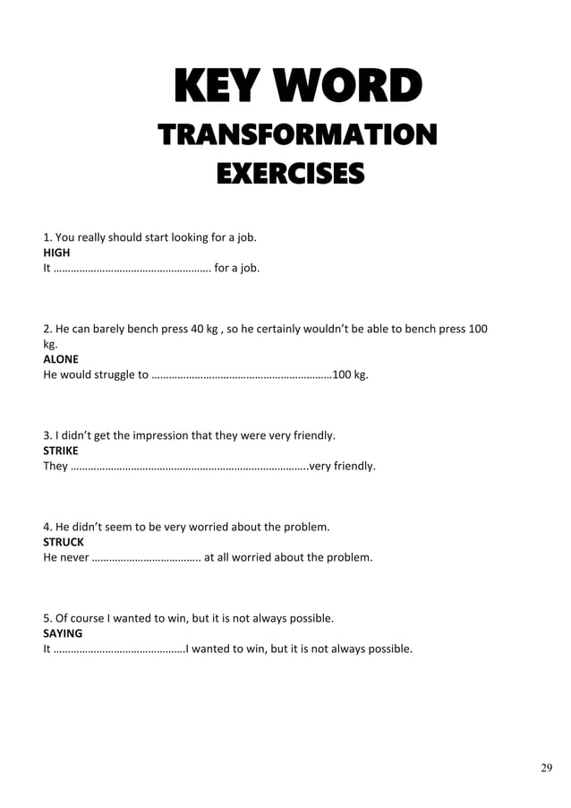 C1 key word transformation made easy preview | PDF