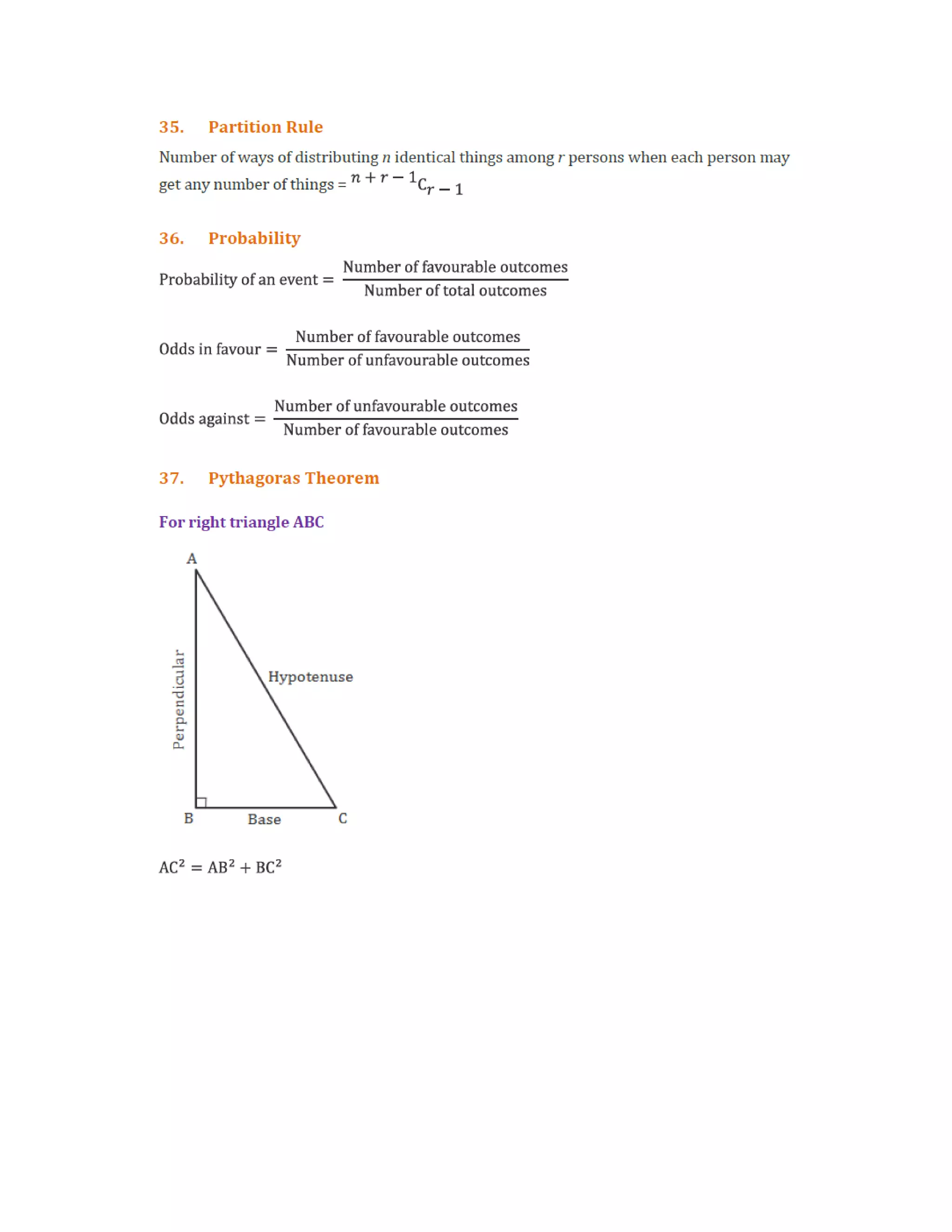Maths Top 50 Formulas | PDF