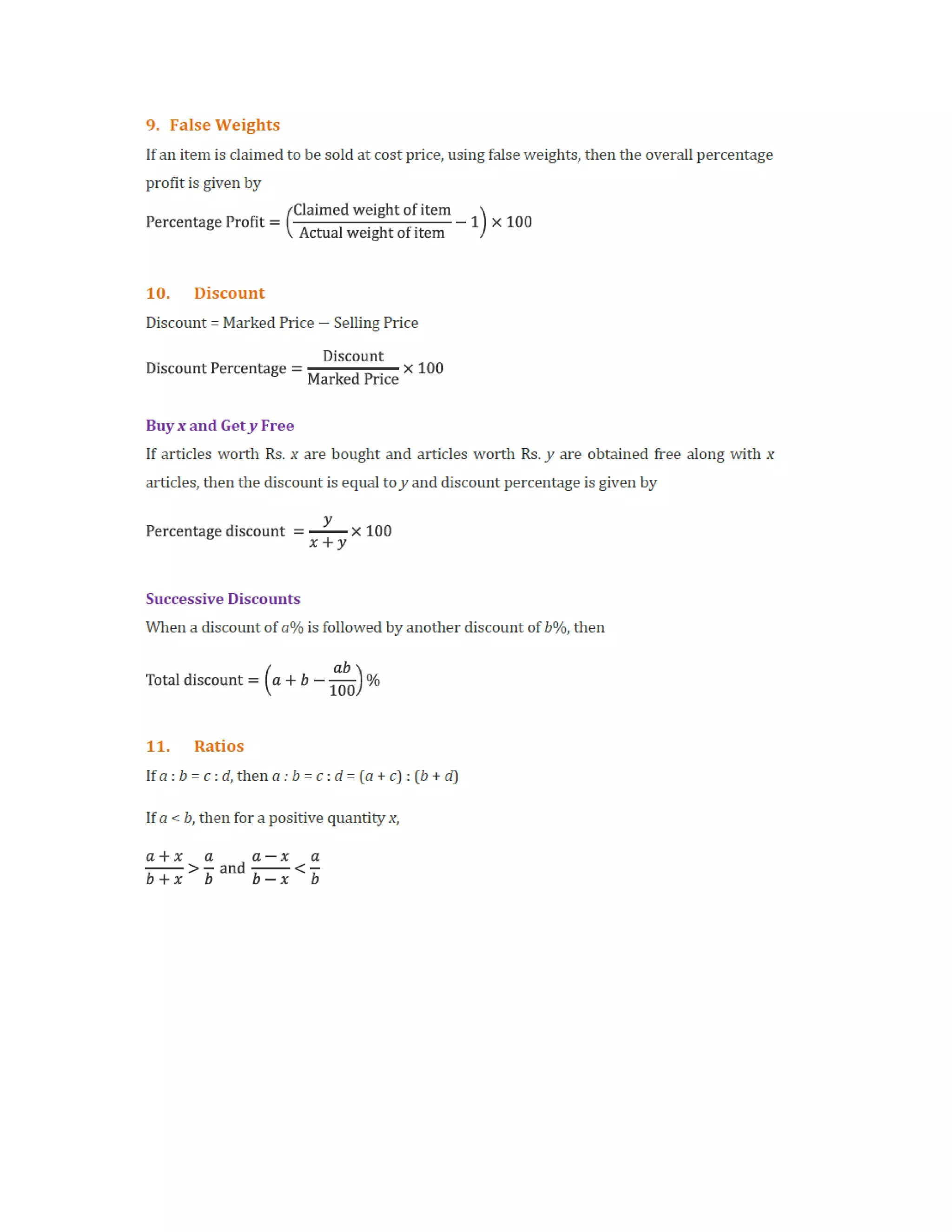 Maths Top 50 Formulas | PDF