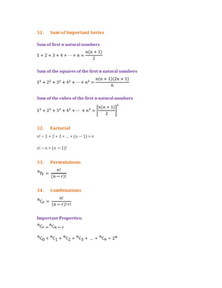 Maths Top 50 Formulas | PDF