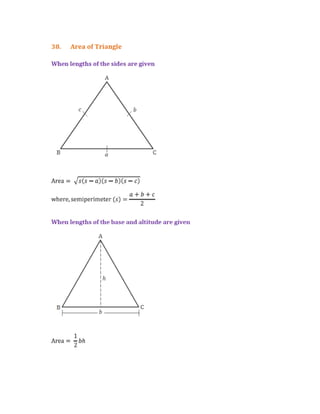 Maths Top 50 Formulas | PDF