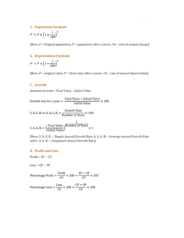 Maths Top 50 Formulas | PDF