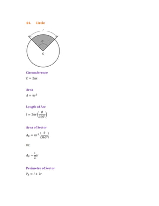 Maths Top 50 Formulas | PDF