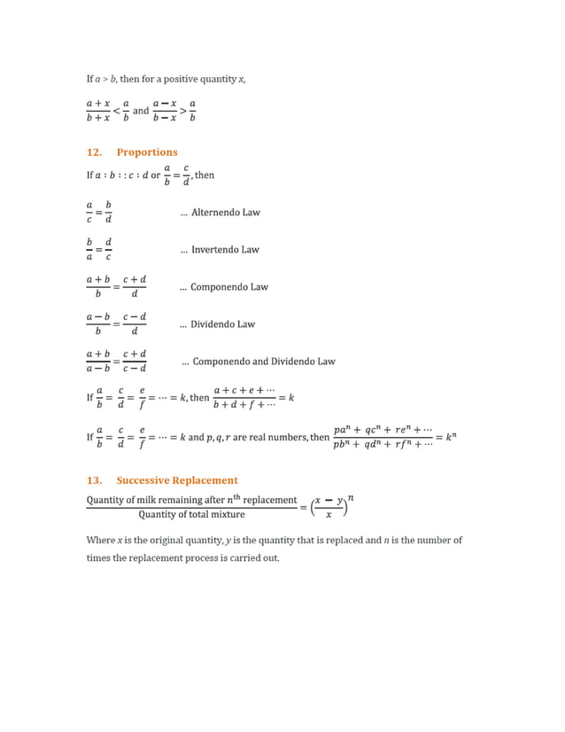 Maths Top 50 Formulas | PDF