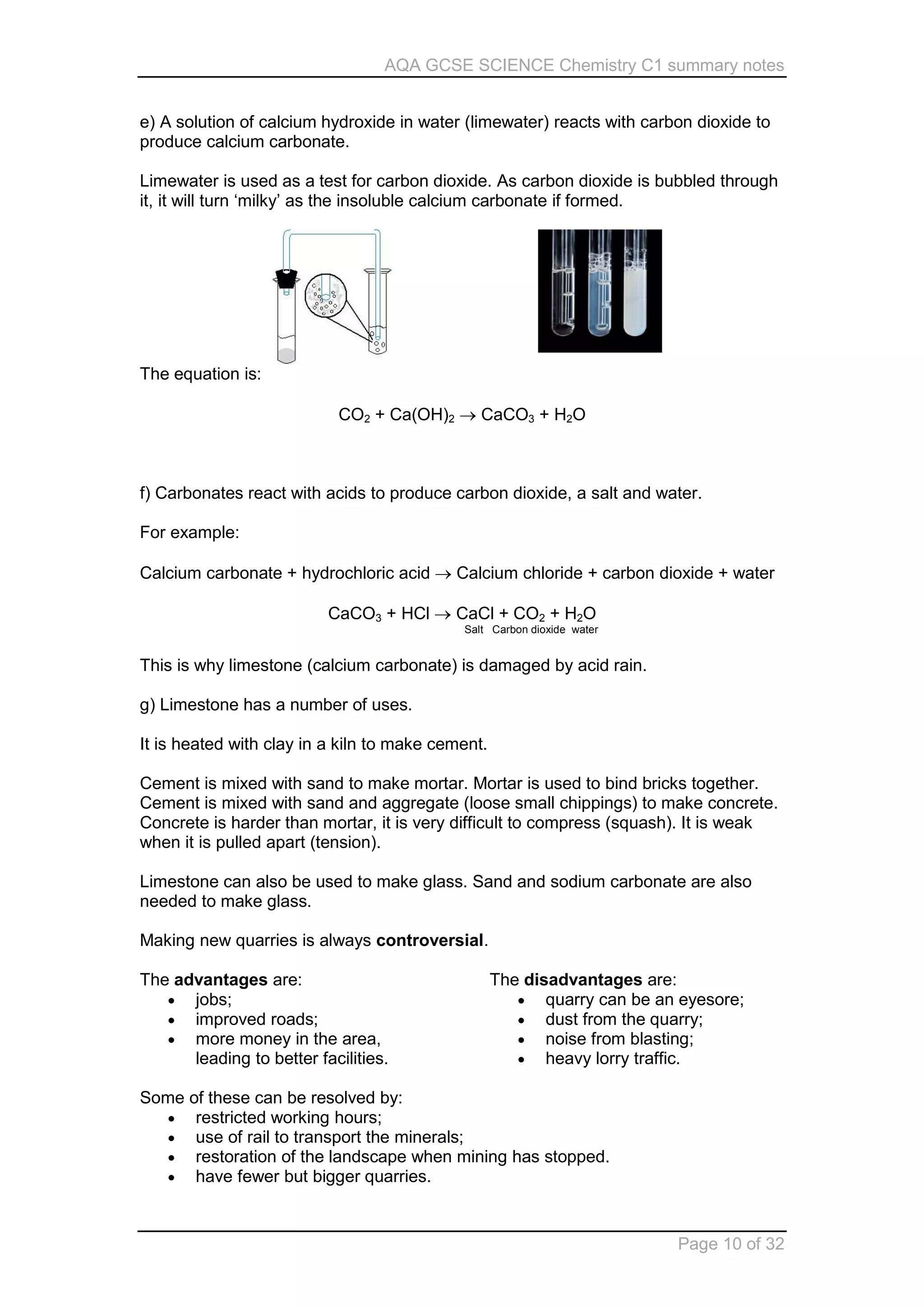 AQA GCSE Science C1 notes | PDF