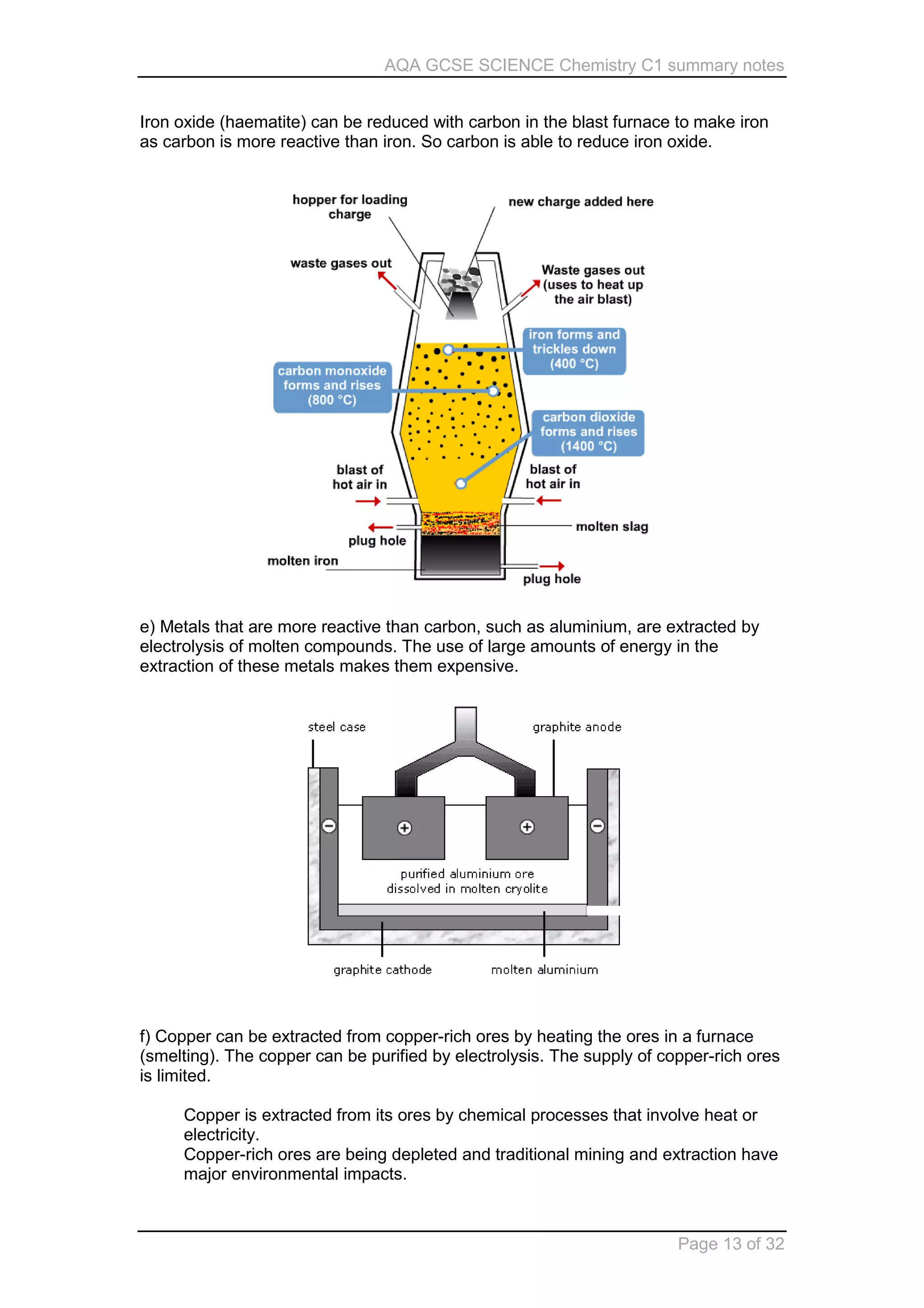 AQA GCSE Science C1 notes | PDF