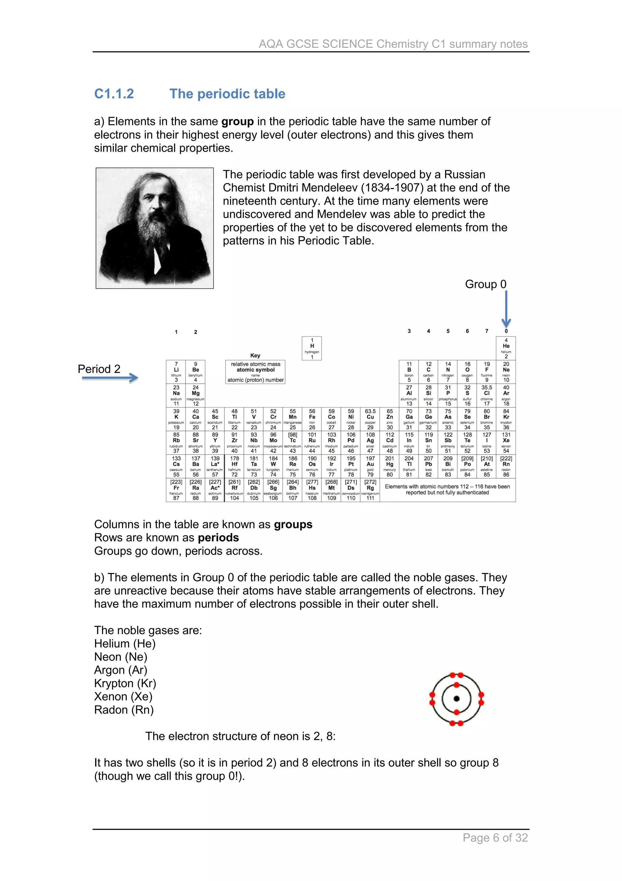 AQA GCSE Science C1 notes | PDF