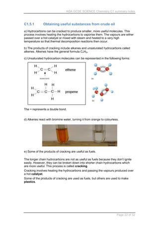 AQA GCSE Science C1 notes | PDF