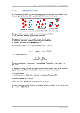 AQA GCSE Science C1 notes | PDF