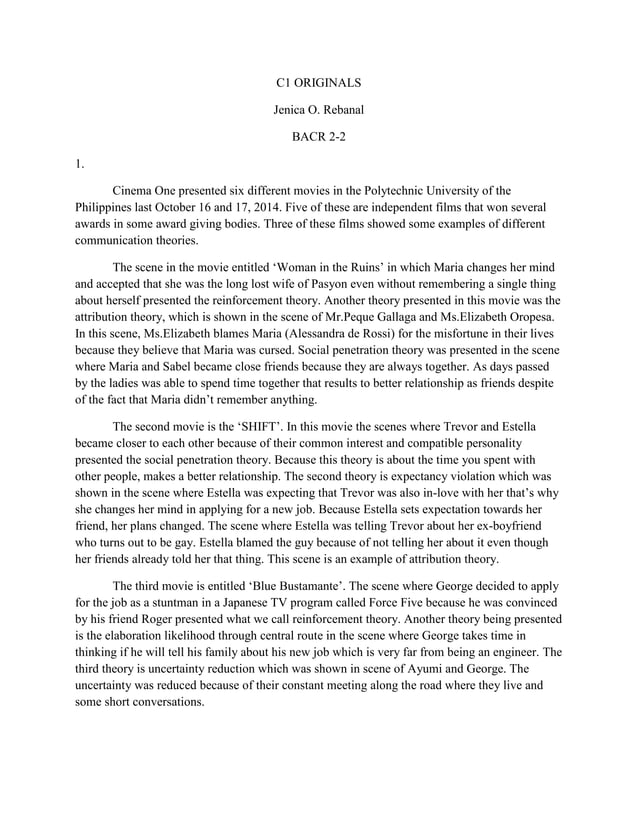 C1 originals final paper | PDF | Movies | Entertainment