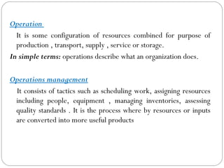 Chapter1 introduction to production and operation mangement | PPT