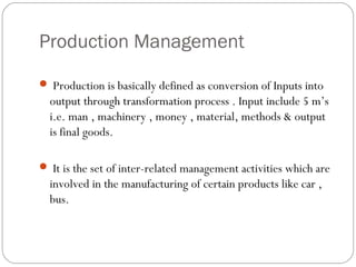 Chapter1 introduction to production and operation mangement | PPT