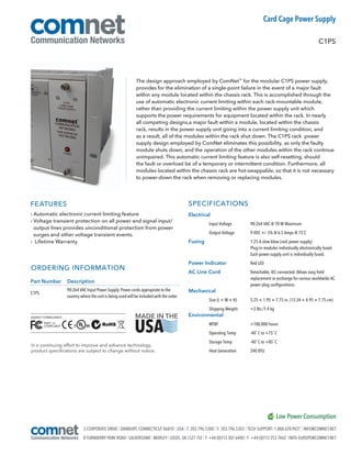 ComNet C1PS Data Sheet | PDF