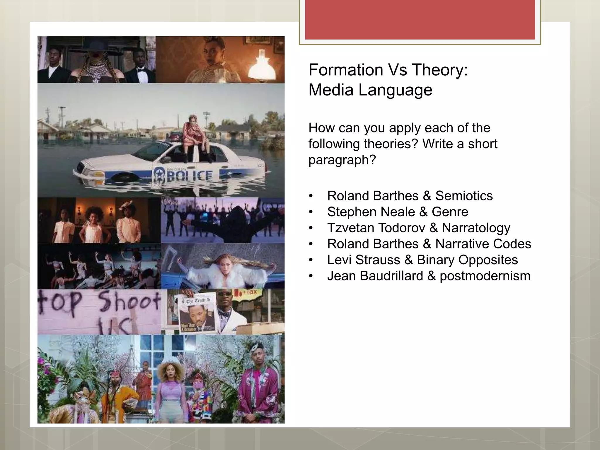 C1SA Beyoncé Formation A2Y2 A level Media Studies | PPTX