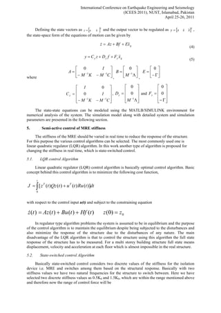 State-Switched Control Algorithm for Multi Degree of Freedom Smart Base Isolation System ...