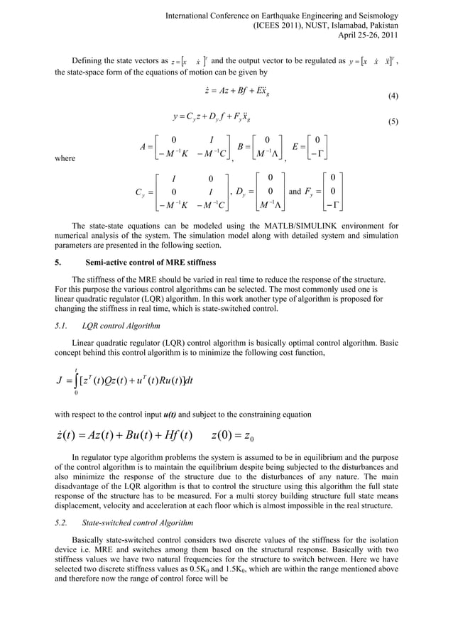 State-Switched Control Algorithm for Multi Degree of Freedom Smart Base Isolation System ...