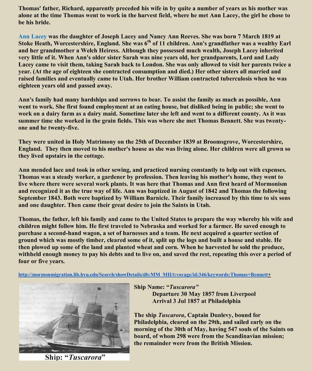 Thomas Bennett and Ann Lacey | PDF
