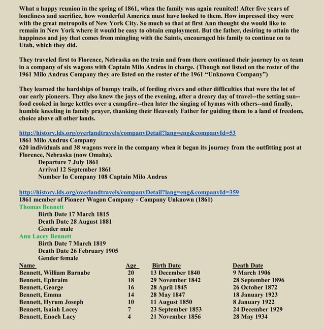 Thomas Bennett and Ann Lacey | PDF