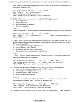 Fundamentals of Nursing Chapter 2 Test | PDF