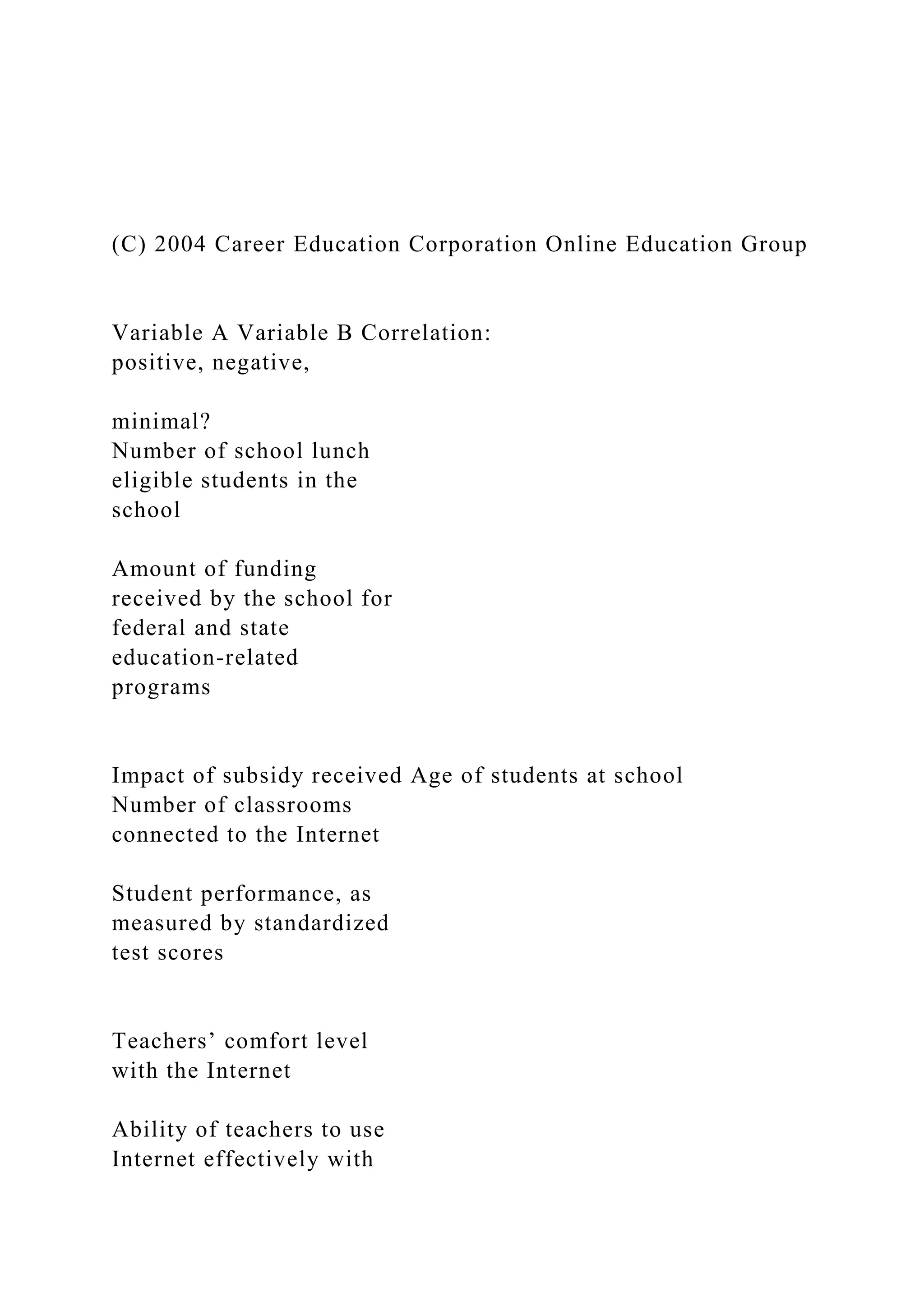 (C) 2004 Career Education Corporation Online Education Group .docx