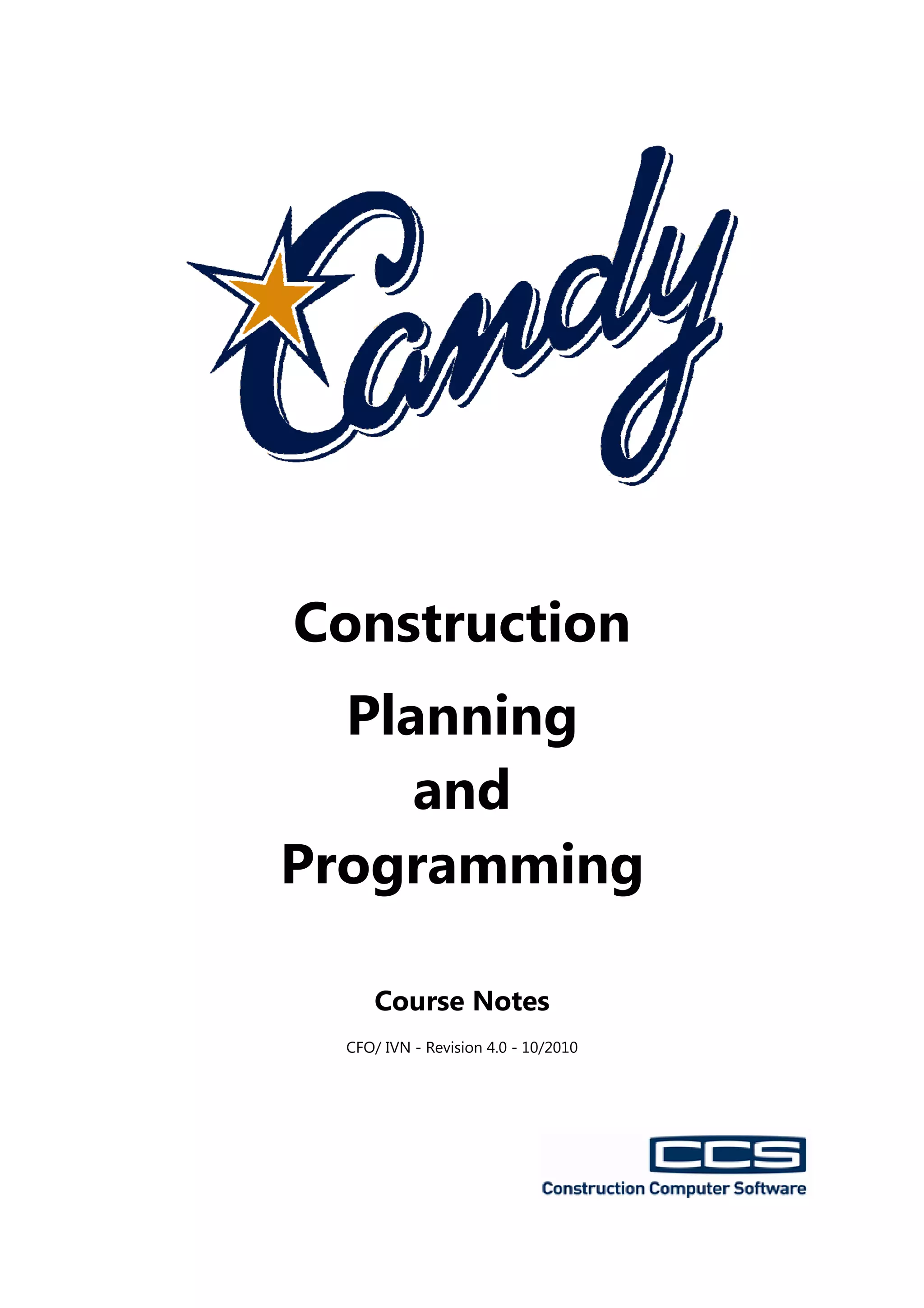 Candy construction planning and programming | PDF